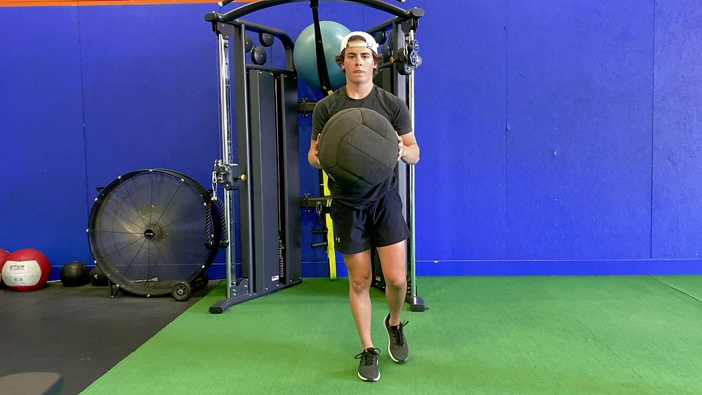 1-Leg Overhead Med Ball Stomp
