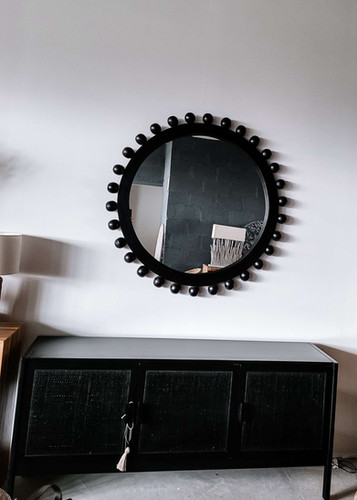 Lola Large Round with Spheres Mirror Designer Piece | 7thelement.ie