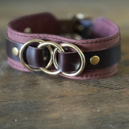 Choker with Two-toned Leather | My Red Dog Leather Shop