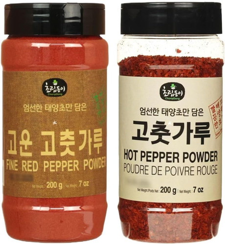 Choripdong Gochugaru Fine & Coarse Red Hot Pepper Powder Flakes200g ...