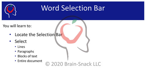 Word Selection Bar Brain Snack Lite word-selection-bar-brain-snack-lite