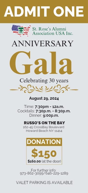 St. Rose’s Alumni Association USA Inc. Anniversary Gala. An Elegant ...