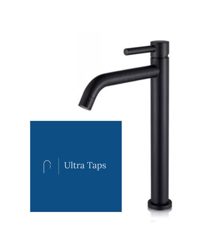 Black Luxury Round Tall basin tap - No7RBLK | UltraTaps