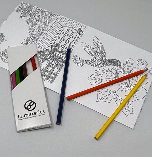 Comforting Coloring Book with Colored Pencils | Luminaries