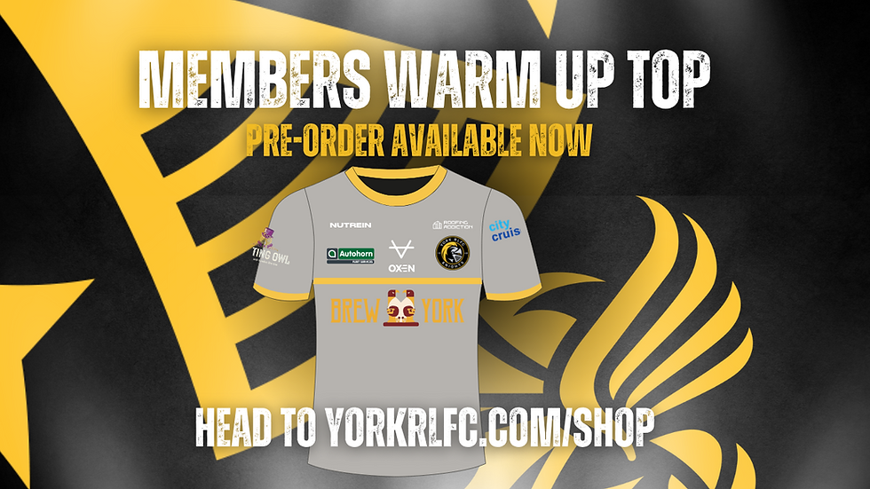 York RLFC Members Warm Up Top available now for pre-order only