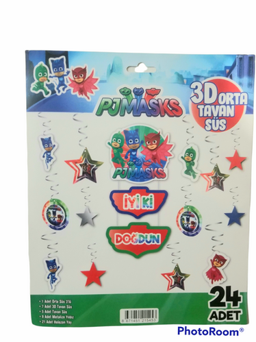 PJ MASKS 3D TAVAN SÜSÜ 24lü | Toptanland