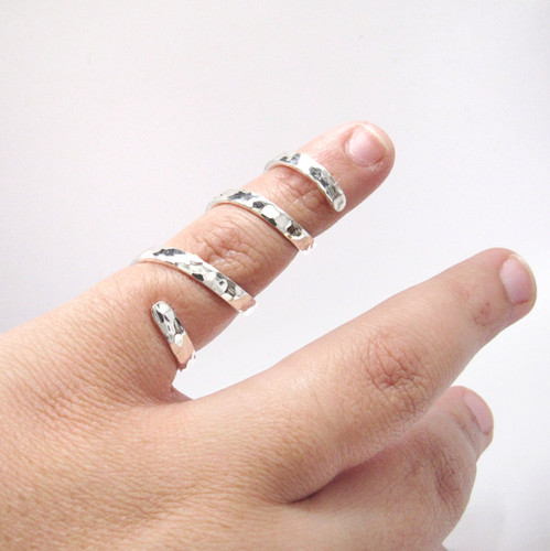 Sterling Silver Spiral Splint Ring Hammered • Spiral Splint Ring ...