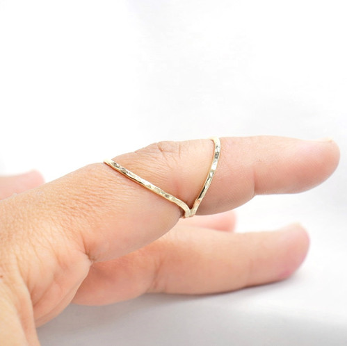 10k Solid Yellow Gold hammered Swan Splint Ring • Splint for PIP or DIP ...