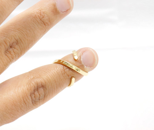 Mallet Splint Ring in Yellow Gold Fill • Mallet Finger Ring • Silver ...