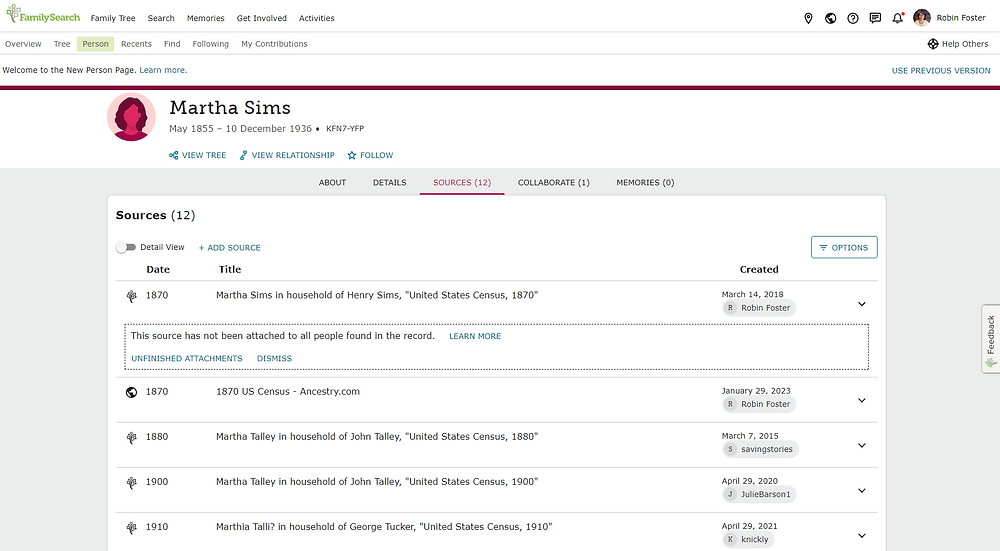 The Most Important Feature in FamilySearch is the Sources