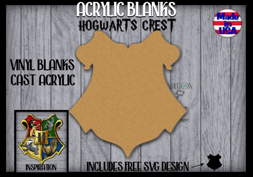 HARRY POTTER HOGWARTS CREST Clear ACRYLIC Craft Blanks Wizard School ...