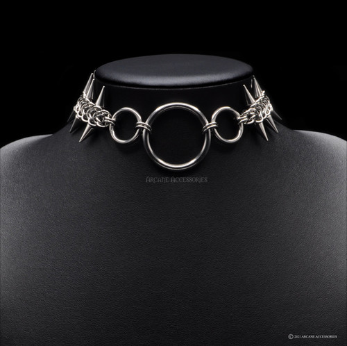 Elven Spiked Choker - Handcrafted Stainless Steel Chainmail Choker