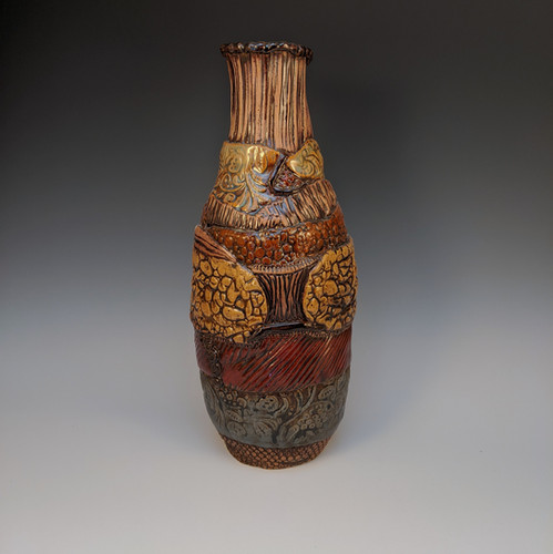 Wrap slab built bottle #2 | Dirty Dog Pottery