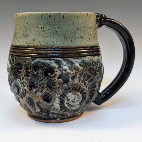 Primitive shell mug | Dirty Dog Pottery