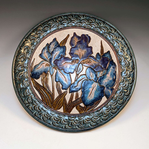 Iris plate | Dirty Dog Pottery