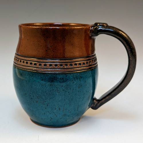Two tone sienna/power turquoise | Dirty Dog Pottery