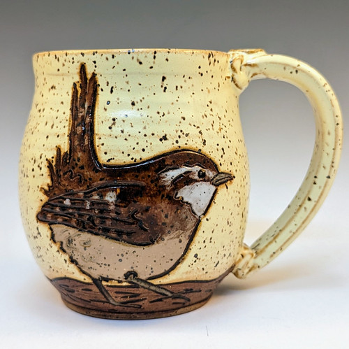Wren bird mug | Dirty Dog Pottery