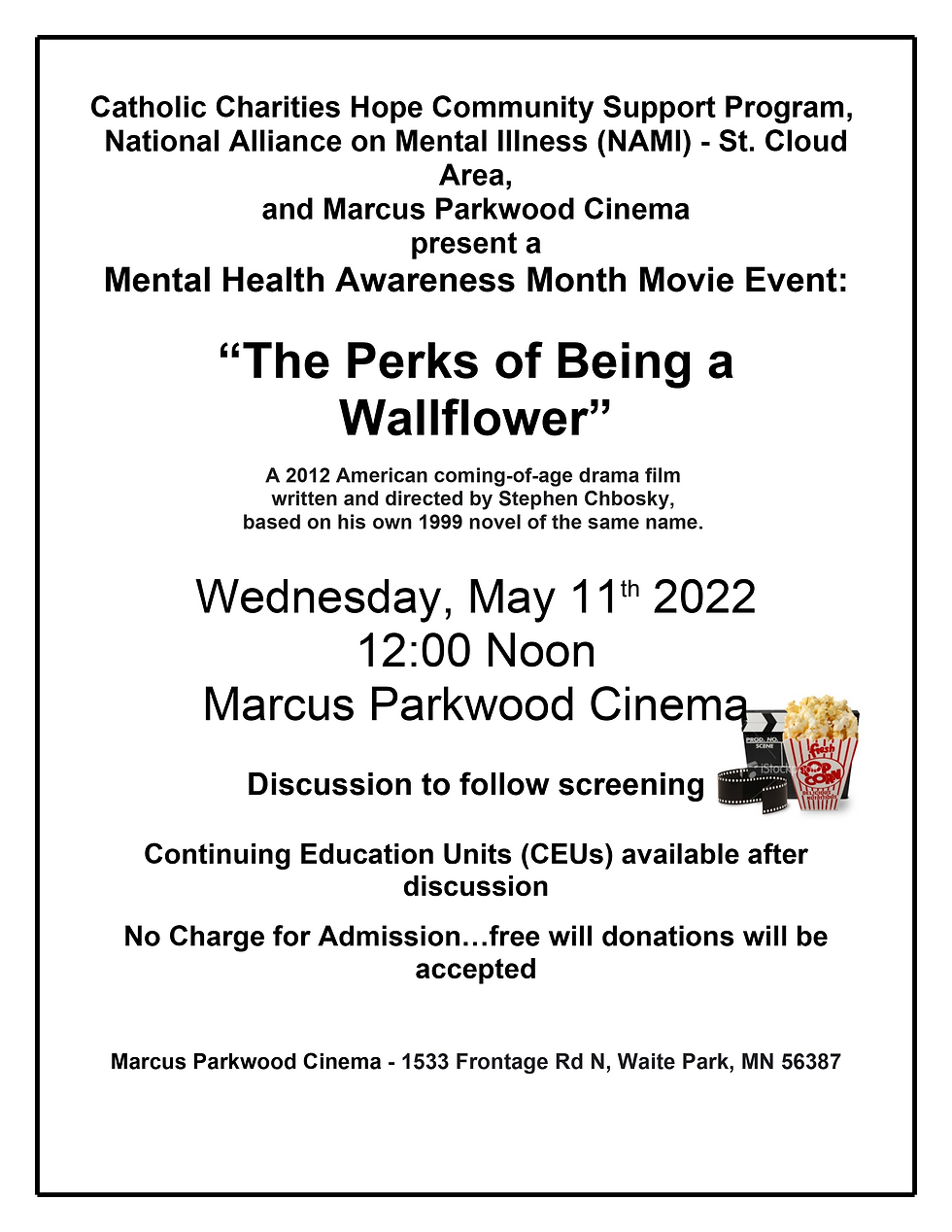 The Perks of Being a Wallflower - Mental Health Awareness Event