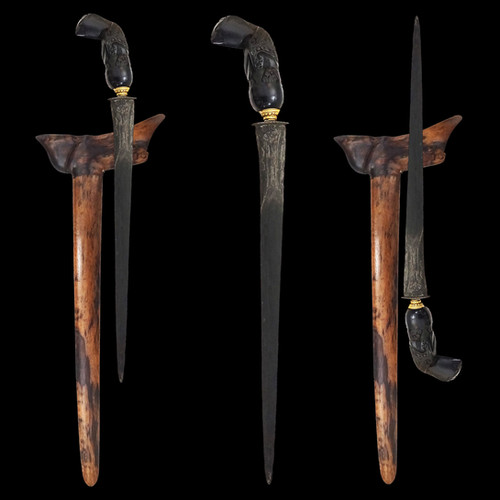 Rare, magical, antique Cundrik keris, kris - rare Cundrik Garap Kampung ...