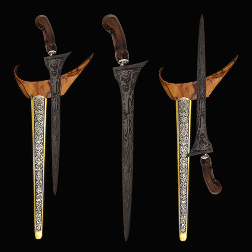 Antique Brojol keris, kris – Wilah with 2 pamors – Warangka of rare ...