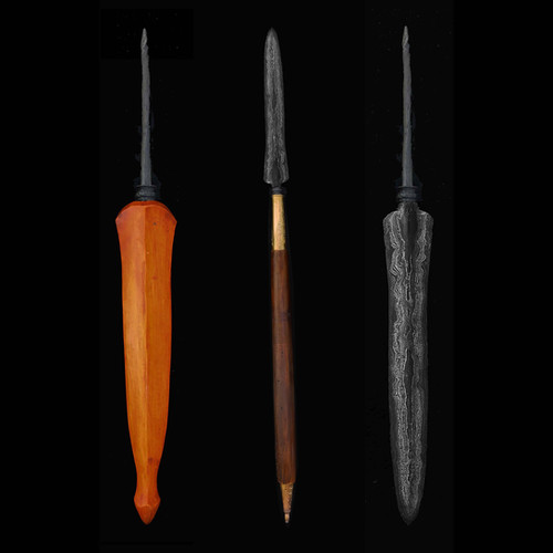 Antique Cekel Beluluk Tombak - 14th century - Tebu Kineret pamor ...