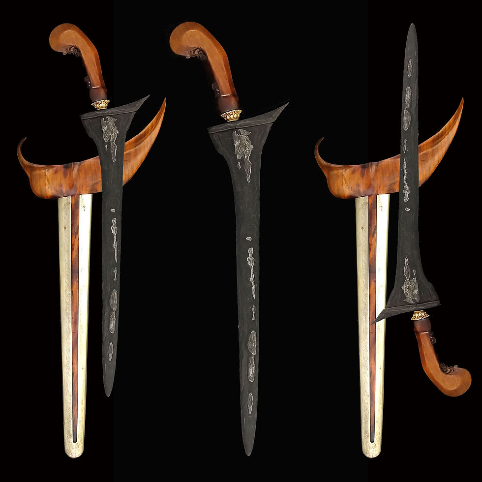 Spiritually strong, antique Brojol keris, kris - Wilah with two pamors ...