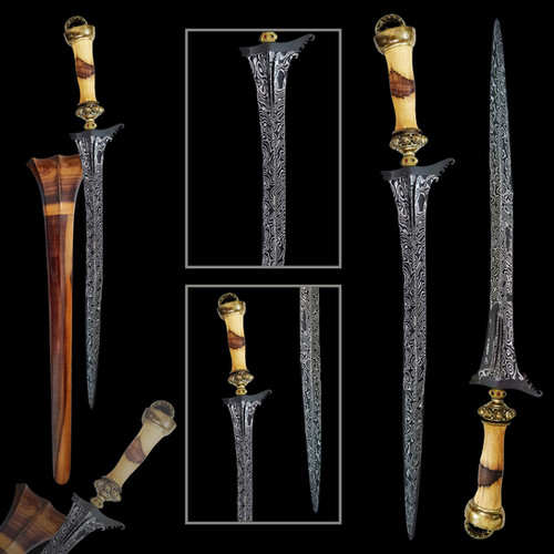 Rare Lombok Pedang kris, keris - Pedang dapur - Lar Gangsir pamor ...