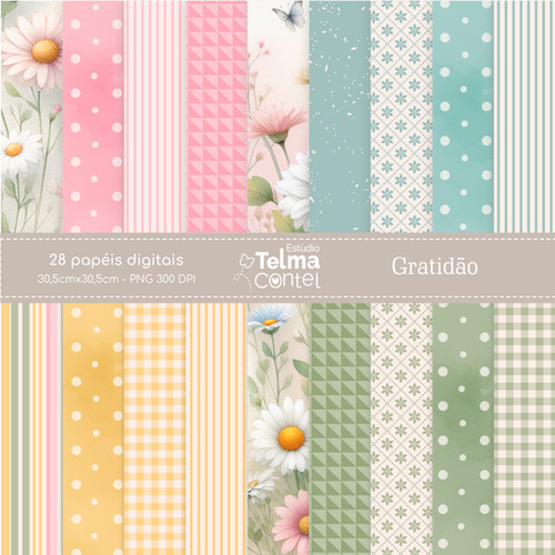 Papéis Digitais - Gratidão | Estúdio Telma Contel