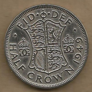 INGLATERRA HALF CROWN 1949 | Laury Numismática