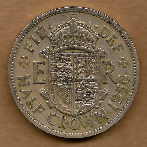 INGLATERRA HALF CROWN 1956 | Laury Numismática