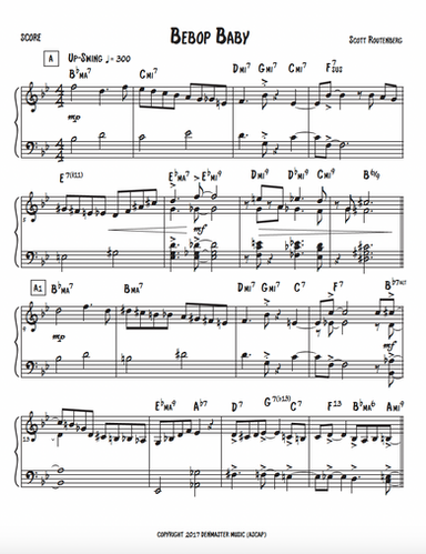 Bebop Baby-Piano/Lead Sheet (from Supermoon) | scottroutenberg.com