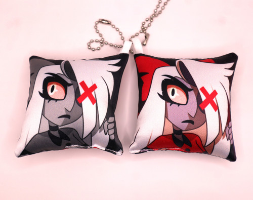 Hazbin Pillow Keychain - Vaggie | loadingcrewcrafts