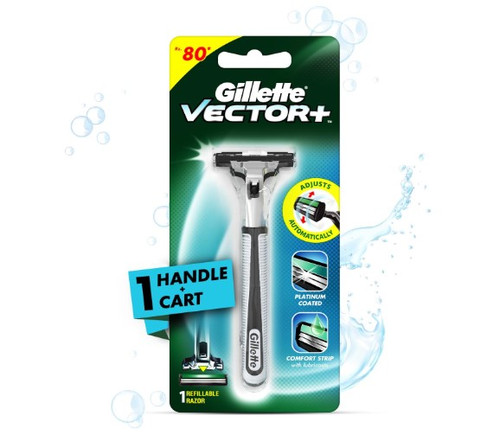 Gillette Vector Plus Manual Shaving Razor, 1 Pc
