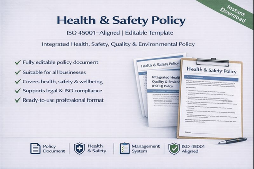 Health and Safety Policy and Integrated Policy- ISO 45001 Aligned ...