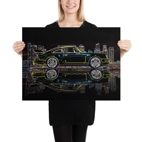 Porsche 911 Turbo - Glow & Reflections - Poster | CUTOCARS