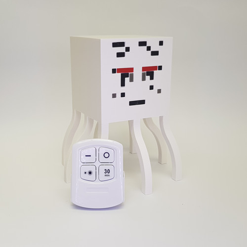Luminária Minecraft Ghast (Controle Remoto) | 3D Printed Toys