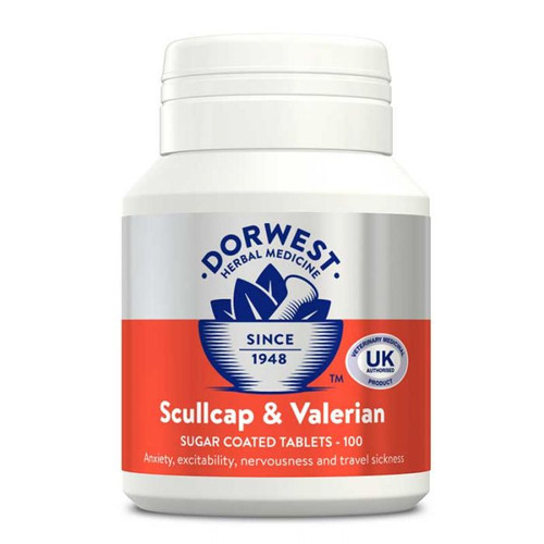 Dorwest Skullcap & Valerian Calming Tablets x100 | I Want Pet Foods