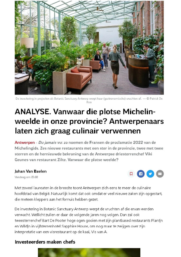 Pers | Restaurant Fine Fleur | Antwerpen