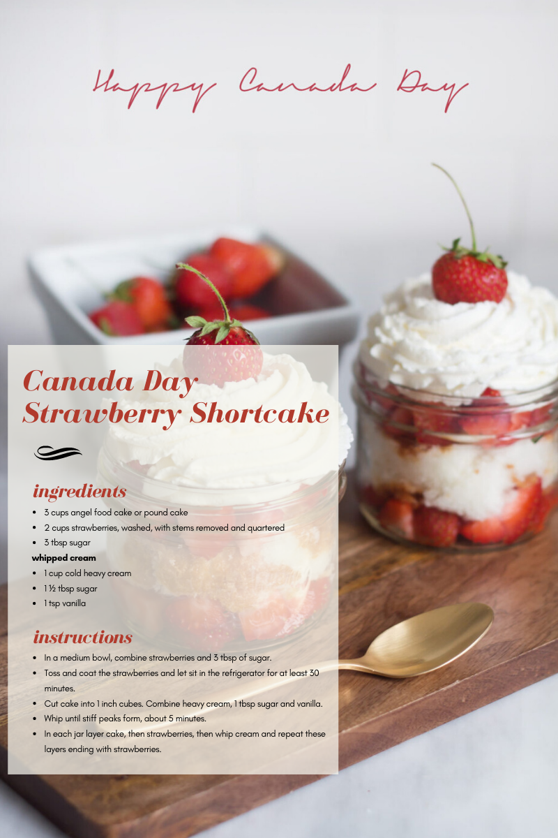 Canada Day Deconstructed Strawberry Shortcake Recipe