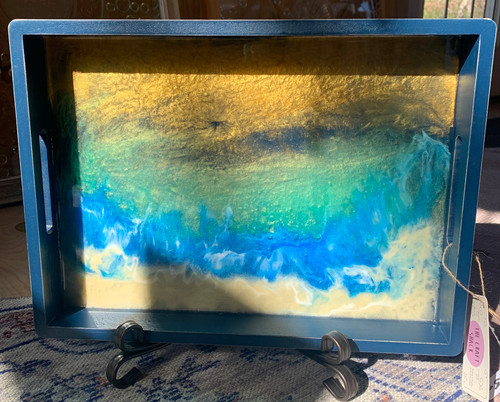 Blue wooden tray sunset | The Craft Shack