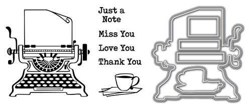 Vintage Typewriter Impress-ion Press + Foil Plates & Die | CSCS