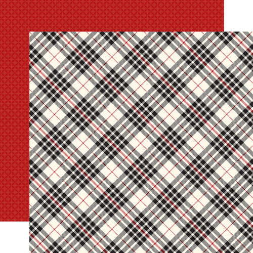 12"x12" Black & Cream Plaid Cardstock | CSCS