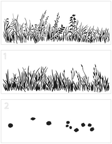 Slimline Layered Grasses Stencil | CSCS