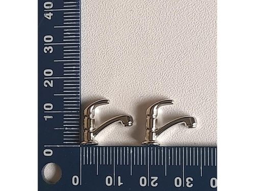 Basin taps, silver-coloured (2piece) | Rainspider Miniature