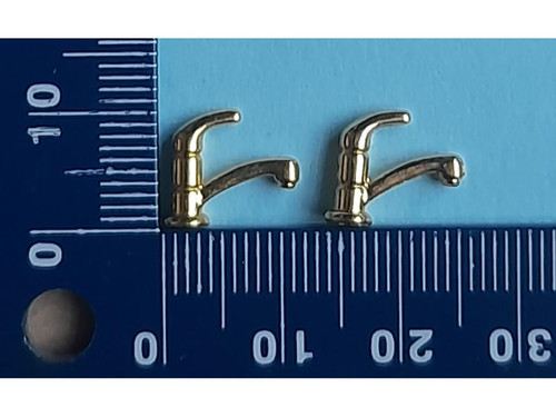 Basin taps, gold-coloured (2piece) | Rainspider Miniature