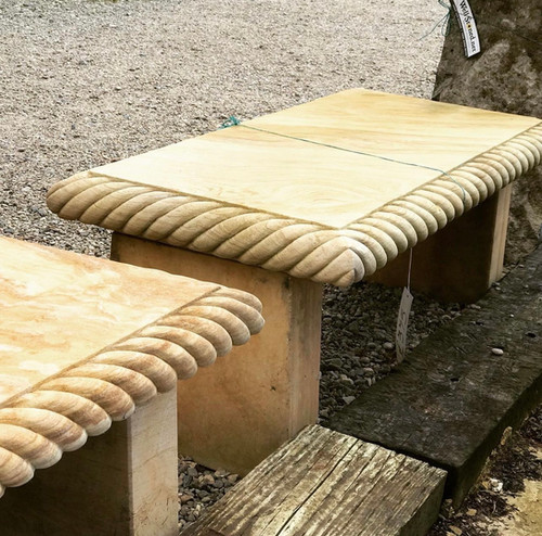 Sandstone Bench - Rope Detail | wellstonedleeds