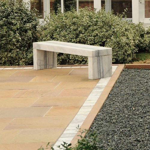 White - Grey Marble Bench | wellstonedleeds