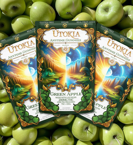 3 Pack: Utokia THC Anytime Gummies | Green Apple | 200mg | Utokia Herb Co