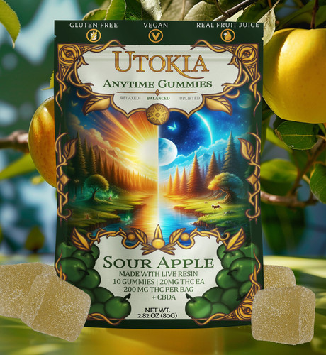 Utokia THC Anytime Gummies | Green Apple | 200mg | Utokia Herb Co