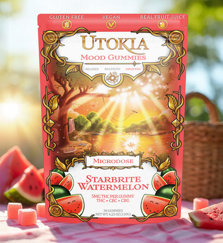 Utokia MICRODOSE Mood Gummies | Watermelon | 2:1:1 THC:CBG:CBC | Utokia ...